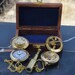 Set of Push Button Brass Pocket Watch,push Button Sundial Compass ...