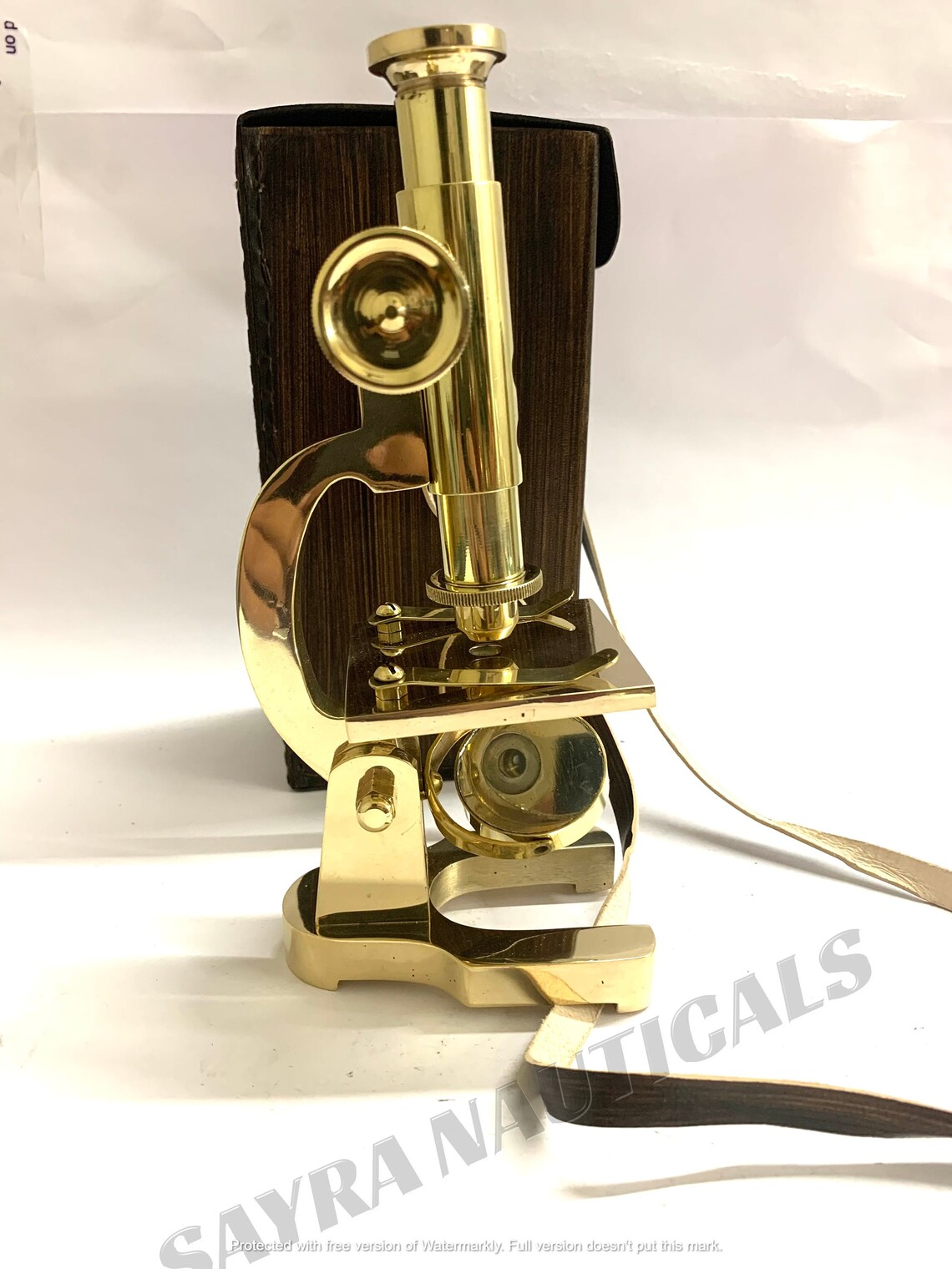 Brass Microscope Student Microscope 7 Inch Vintage Type With Leather ...