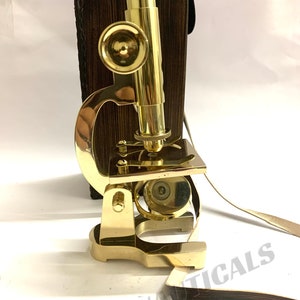 Brass Microscope Student Microscope 7 Inch Vintage Type With Leather ...