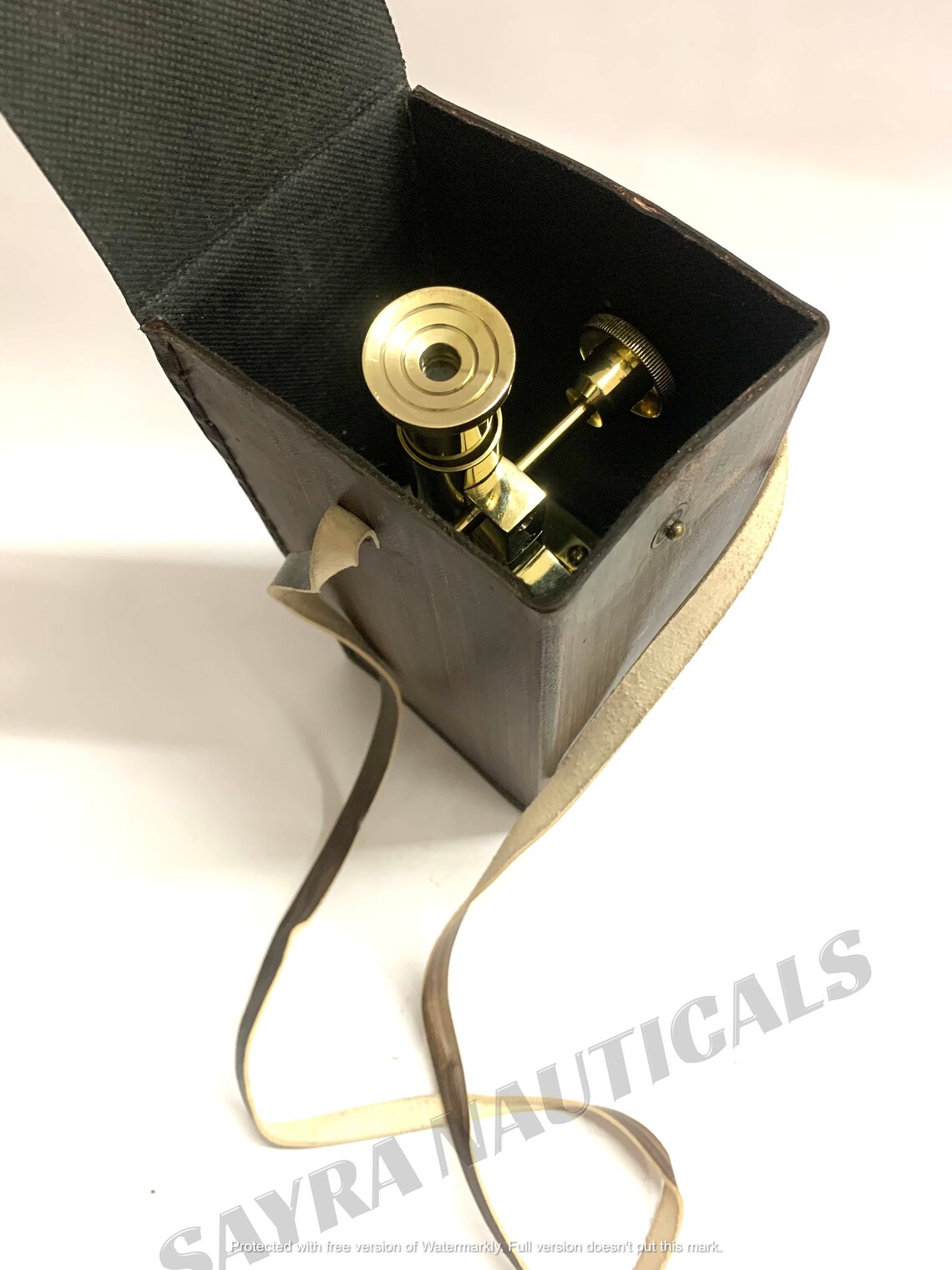 Brass Microscope Student Microscope 7 Inch Vintage Type With Leather ...