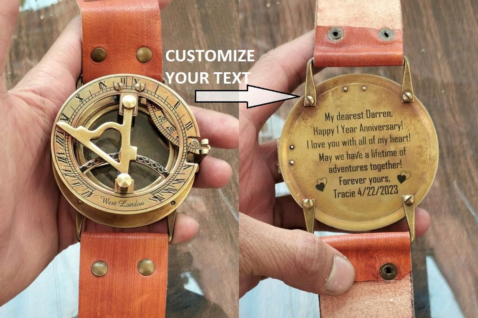 Personalized Magnetic Wrist Sundial Compass Watch | Best Gift for ...