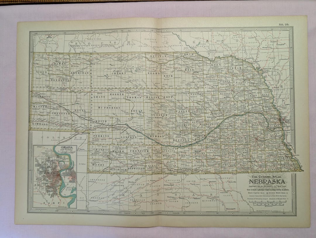 Antique Maps, Book Print Maps, Century Atlas of the World, Benjamin ...