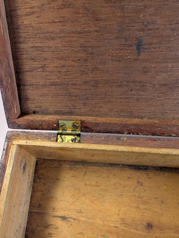 Wood hinged box, inlay wood box, H initial wood box, … - Gem