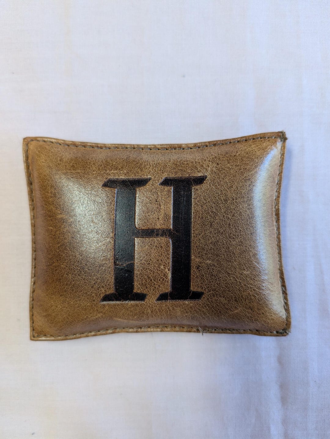 Leather Paperweight, Paperweight, H Initial Paperweight - Etsy
