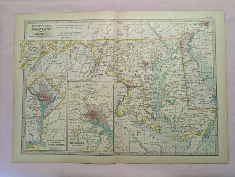 Antique US State Maps: 1902 Century Atlas Print - Etsy