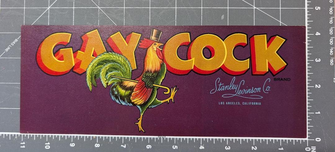 Vintage "gay Cock" Brand Crate Label, Stanley Levinson Co. - Etsy