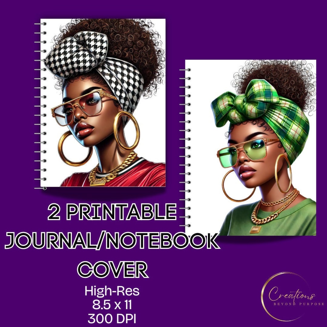 Printable Journal Covers - Digital Download, Afro-american Beauty Print ...