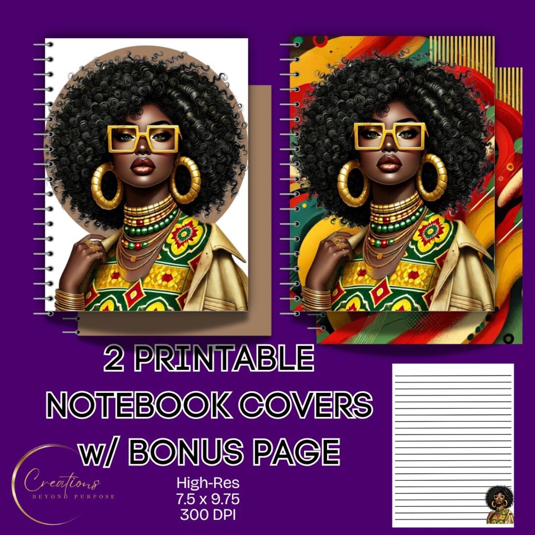 Printable Planner Cover, Afrocentric Journal Covers, Abstract Art ...