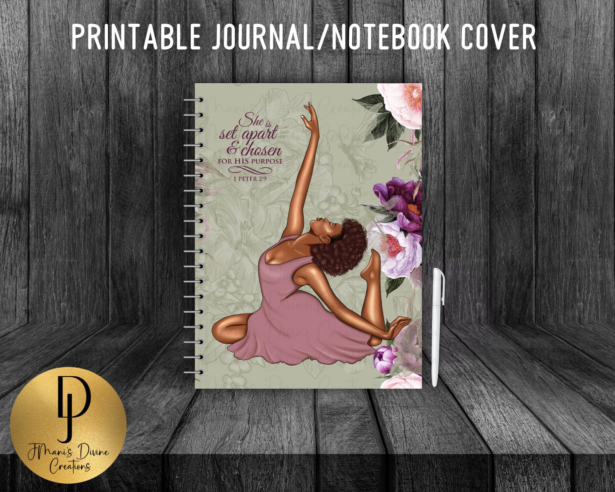 Printable Planner Cover African American Woman Spiral - Etsy
