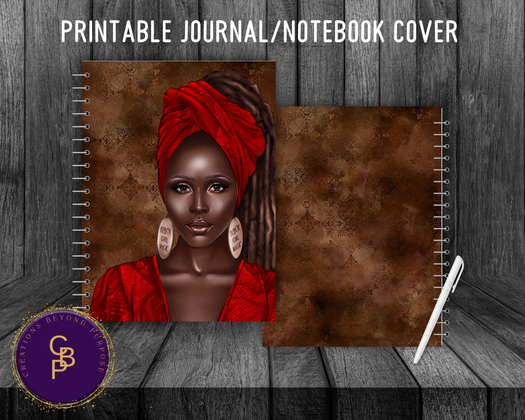 Printable Planner Cover, Black Girl Magic, Two Size Journal Covers ...