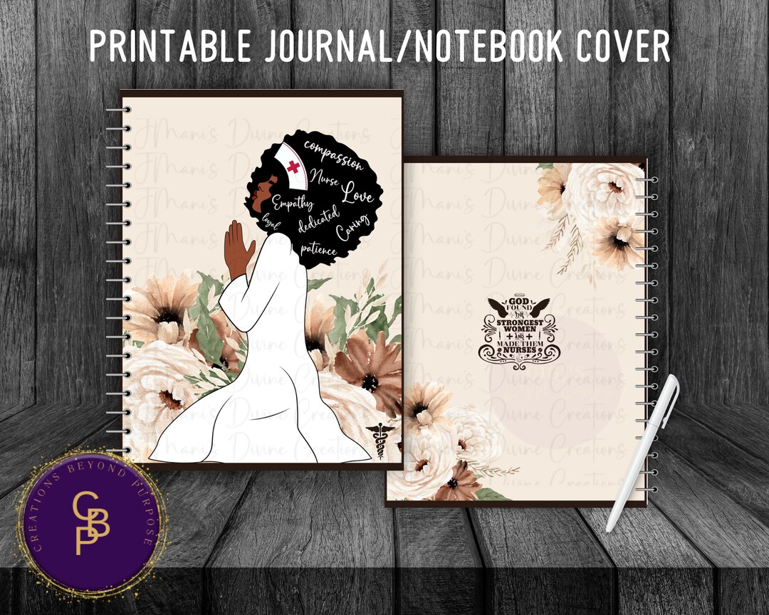 Printable Planner Cover, Notebook Cover, Praying Nurse, Christian ...