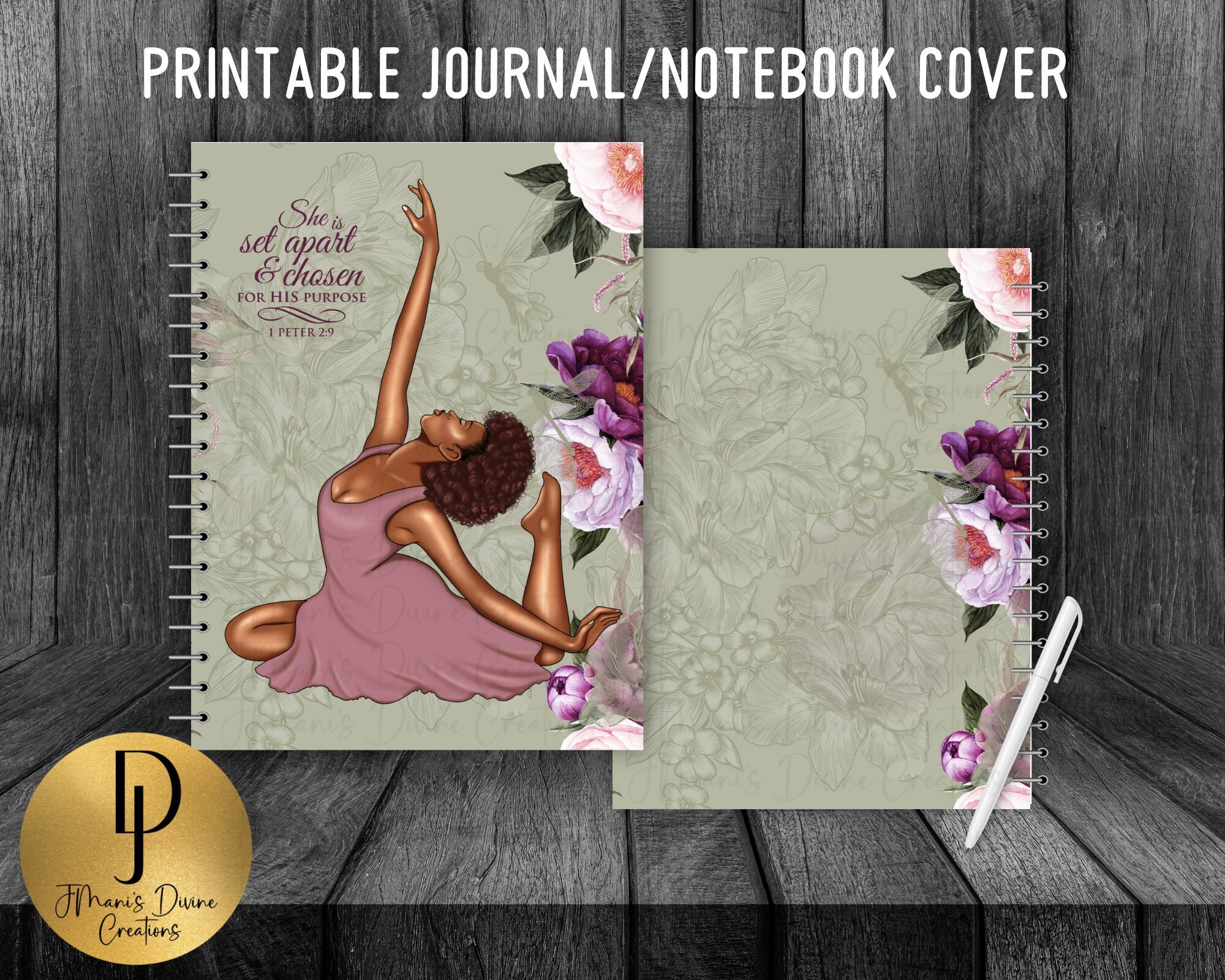 Printable Planner Cover African American Woman Spiral - Etsy