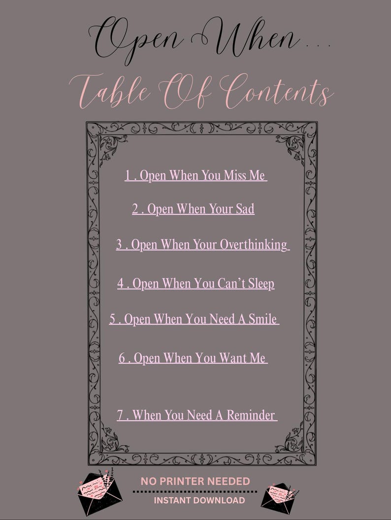 Open When… Digital Love Notes | Romantic Messages for Couples ...