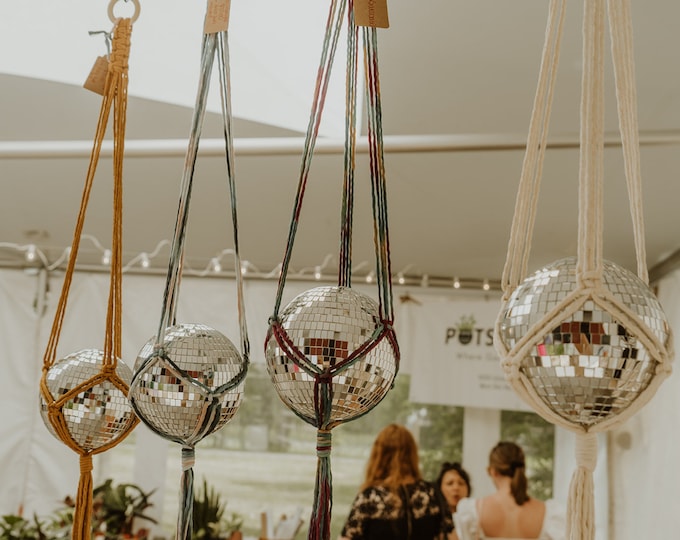 Macrame Disco Ball Hanger - Etsy