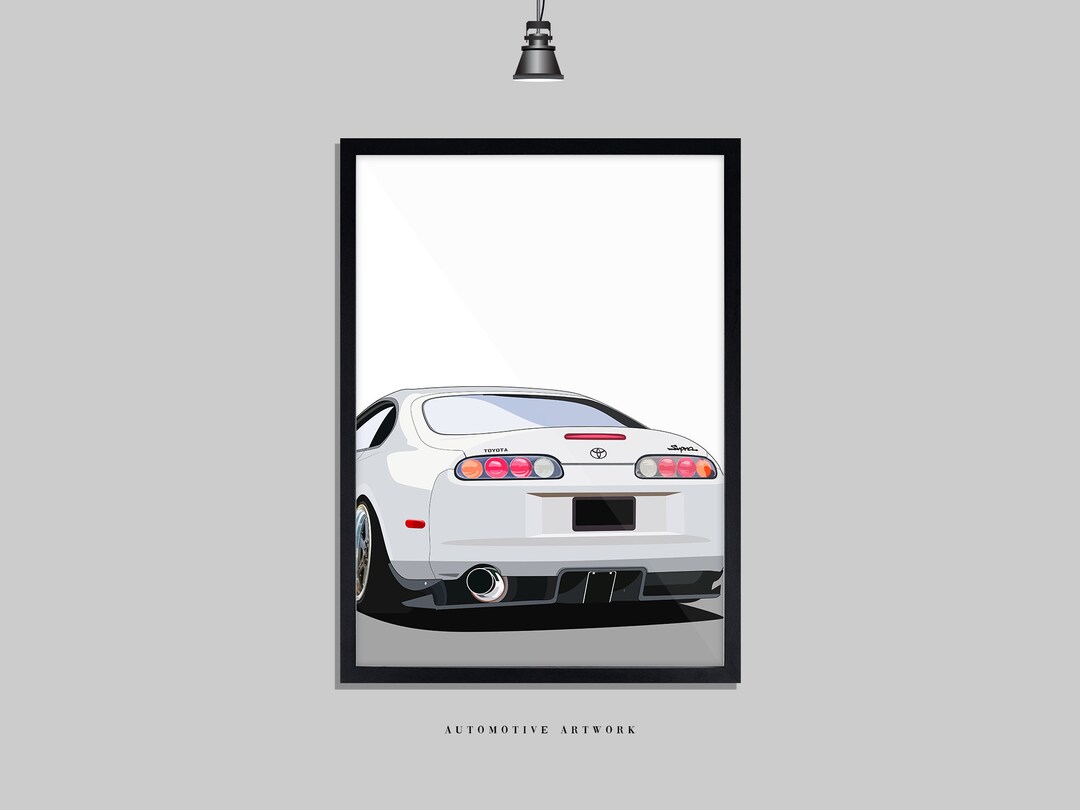 Toyota - Supra MK4 Rear 2 | 2 Frame Options / Print Only Also Available ...