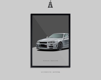 Nissan Skyline R32 Poster Print Wall Art Car Photography - Etsy