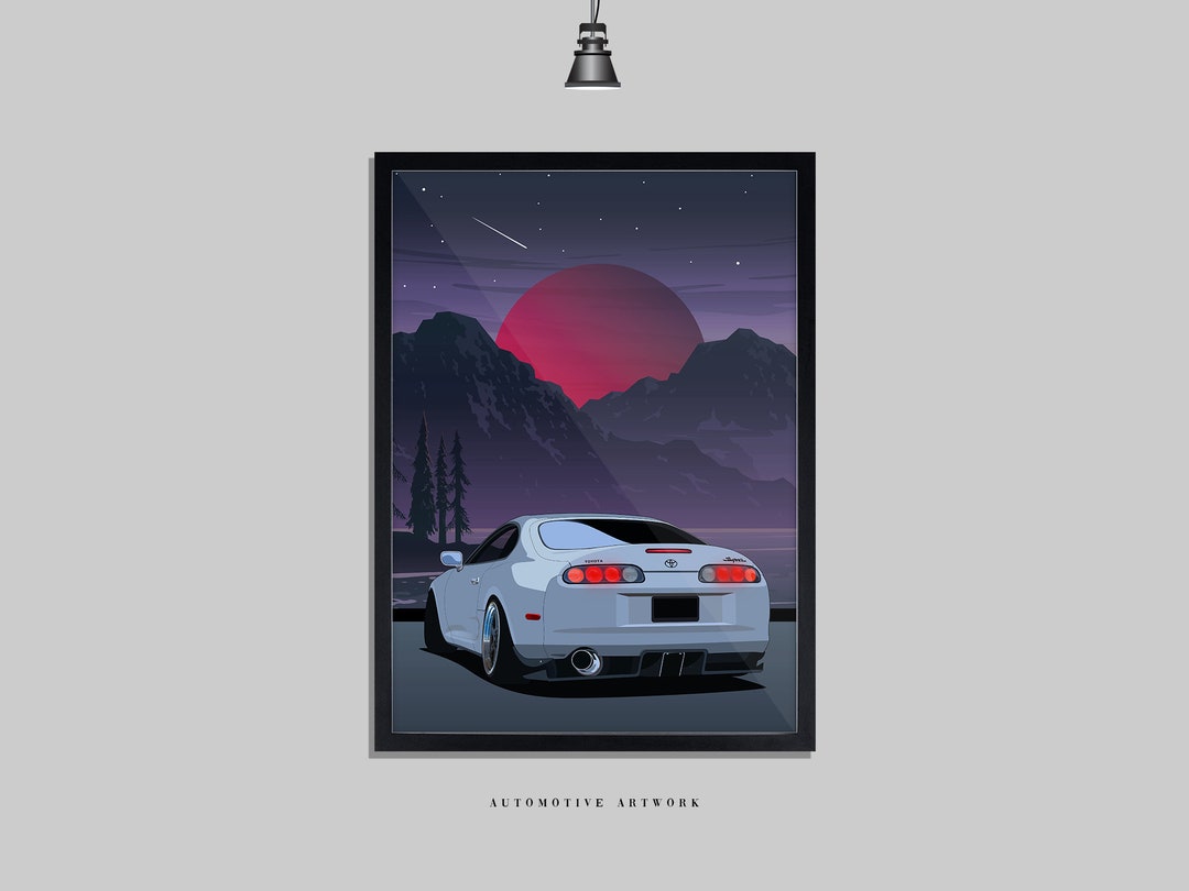 Toyota - Supra MK4 Rear | 2 Frame Options / Print Only Also Available ...