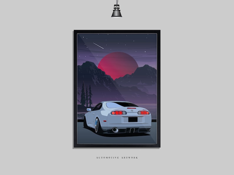 Toyota Supra MK4 Rear 2 Frame Options / Print Only Also - Etsy