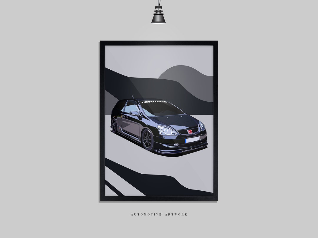 Honda - EP3 Type R | 2 Frame Options / Print Only Also Available (A5-A3 ...