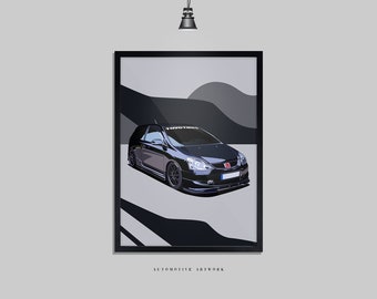 Honda - EP3 Type R | 2 Frame Options / Print Only Also Available (A5-A3 ...