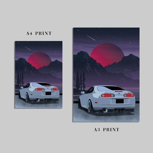 Toyota - Supra MK4 Rear | 2 Frame Options / Print Only Also Available ...