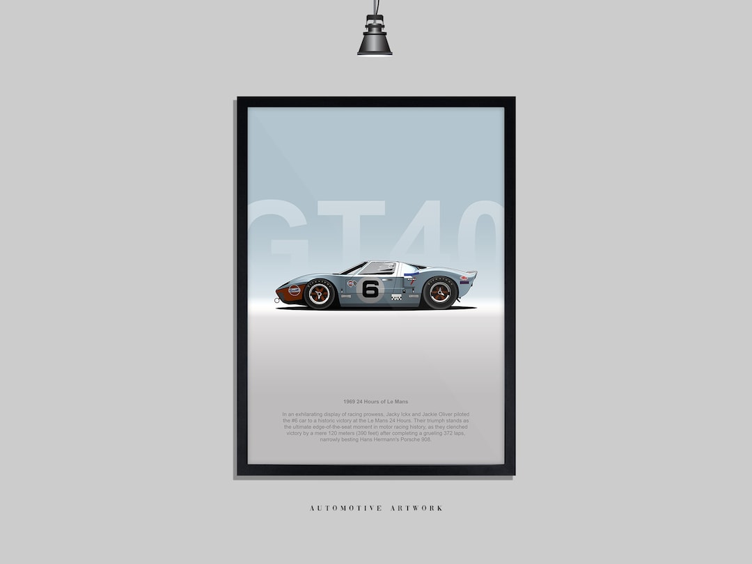 Ford - GT40 Le Mans | 2 Frame Options / Print Only Also Available (A5 ...