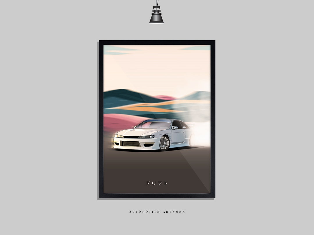 Nissan - S14 Dorifuto | 2 Frame Options / Print Only Also Available (A5 ...
