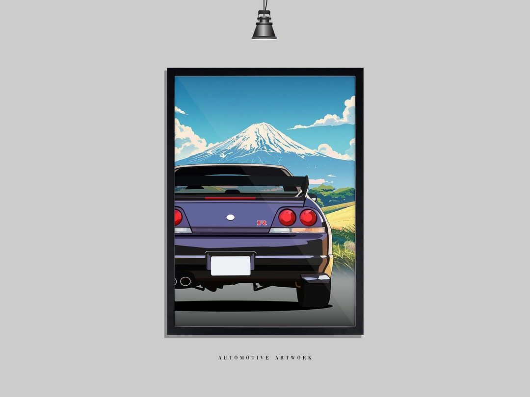 Nissan - R33 Skyline Rear | 2 Frame Options / Print Only Also Available ...