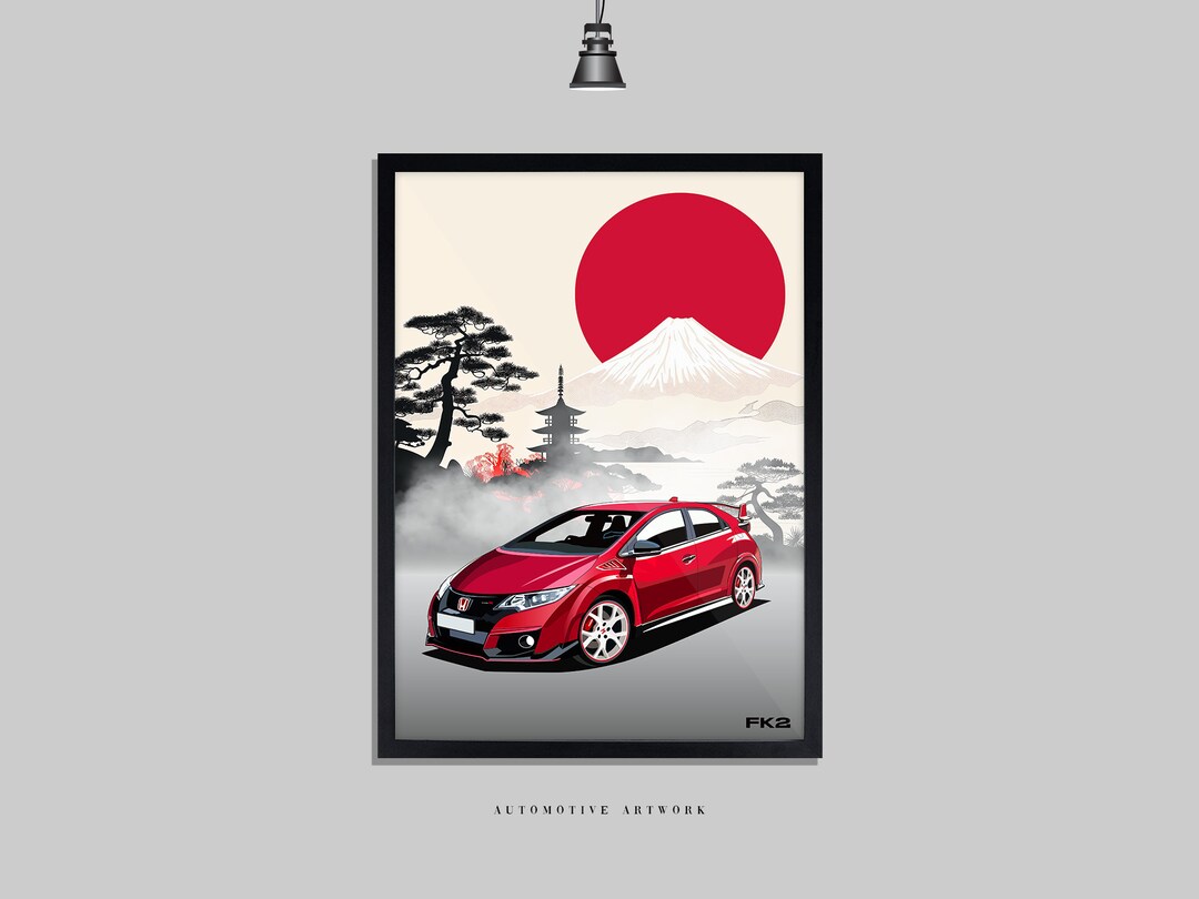 Honda - FK2 Type R | 2 Frame Options / Print Only Also Available (A5-A3 ...