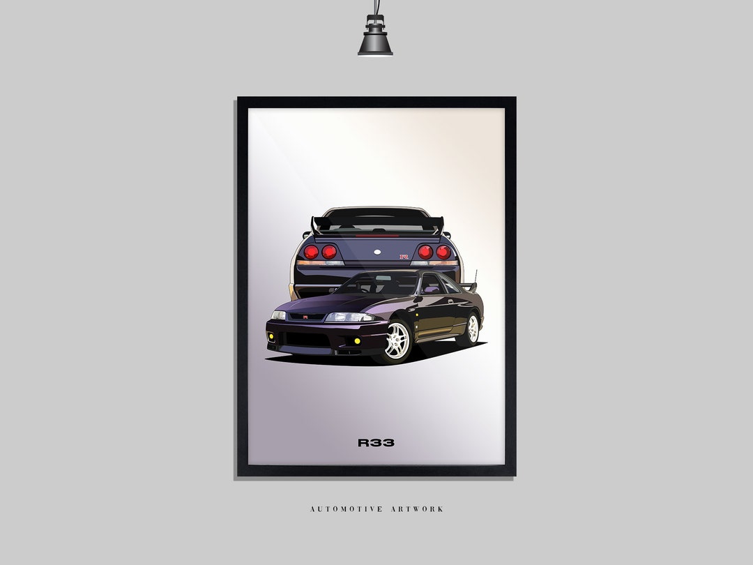 Nissan - R33 Skyline | 2 Frame Options / Print Only Also Available (A5 ...