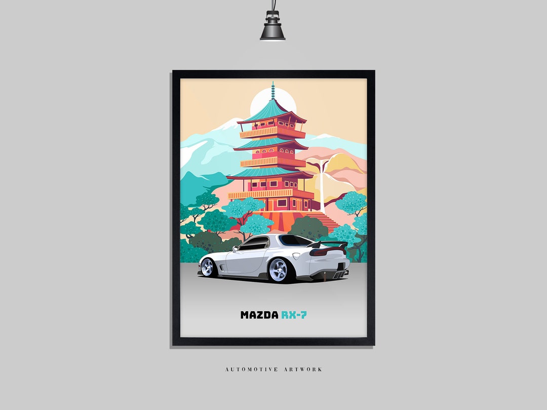 Mazda - RX7 | 2 Frame Options / Print Only Also Available (A5-A3 ...