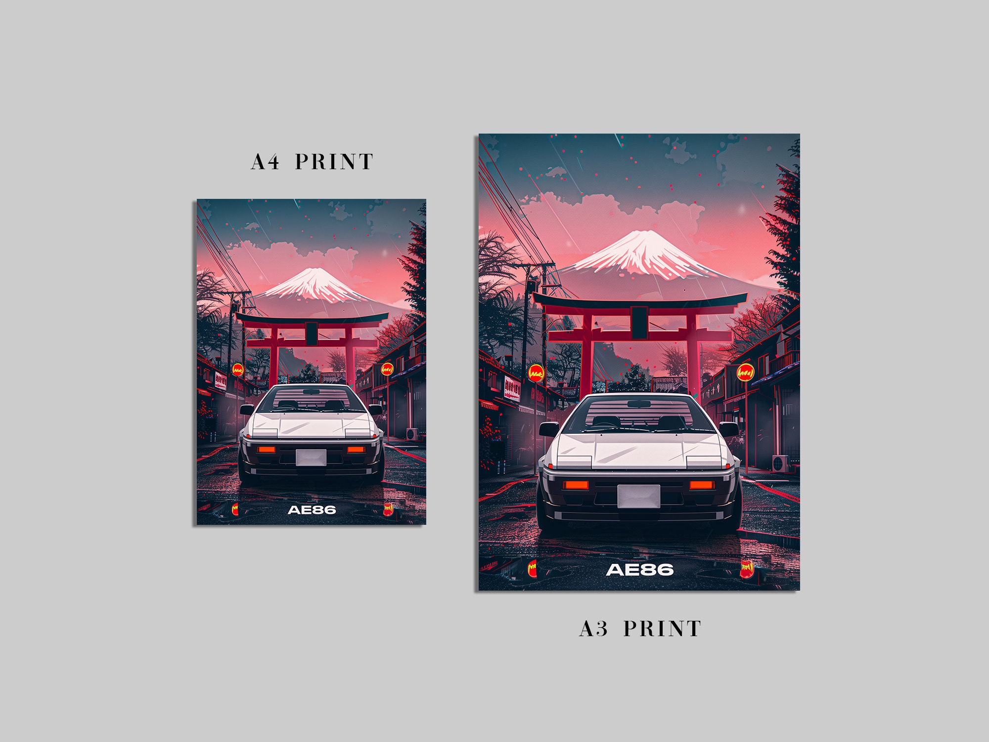 Toyota AE86 Front 2 Frame Options / Print Only Also Available A5-A3 ...