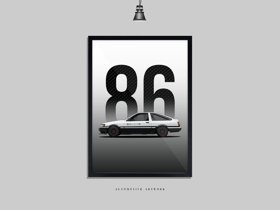 Toyota - AE86 V2 | 2 Frame Options / Print Only Also Available (A5-A3 ...