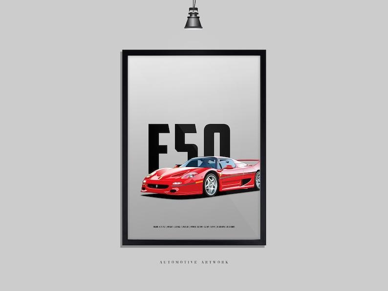 Ferrari - F50 | 2 Frame Options / Print Only Also Available (A5-A3 ...