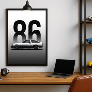 Toyota - AE86 V2 | 2 Frame Options / Print Only Also Available (A5-A3 ...