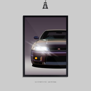 Nissan R33 Skyline Front 2 Frame Options / Print Only Also Available A5 ...