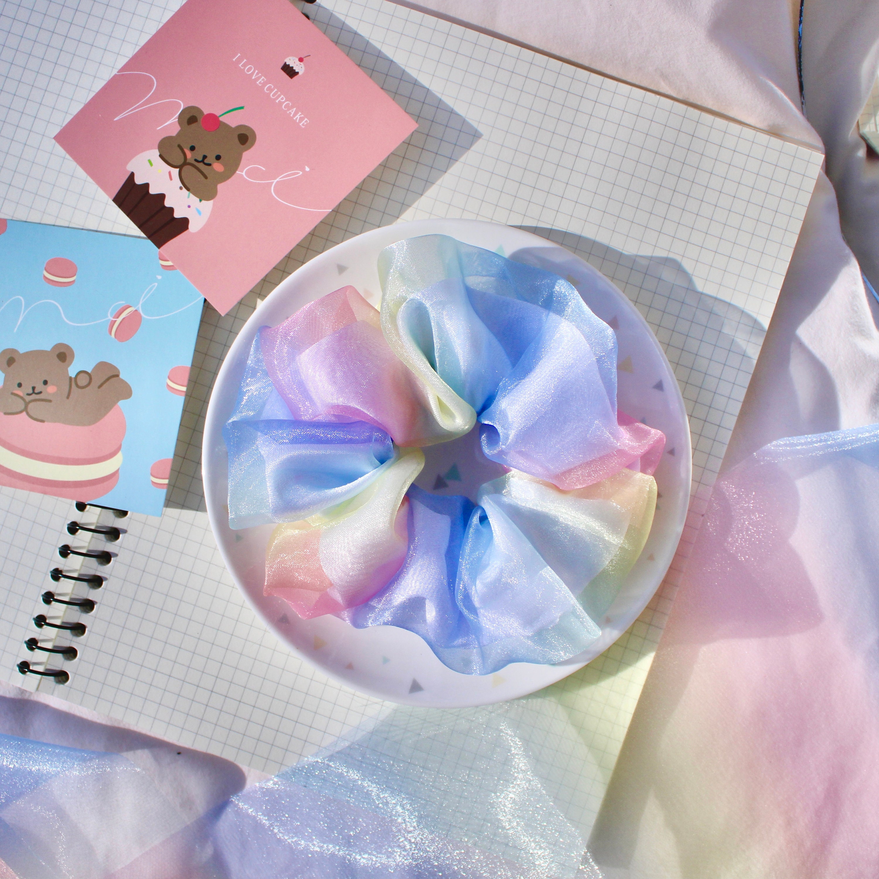 Rainbow Scrunchies SET Colorful Scrunchies Rainbow Hair | Etsy