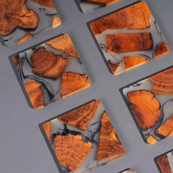 Wooden Resin Coasters - Etsy