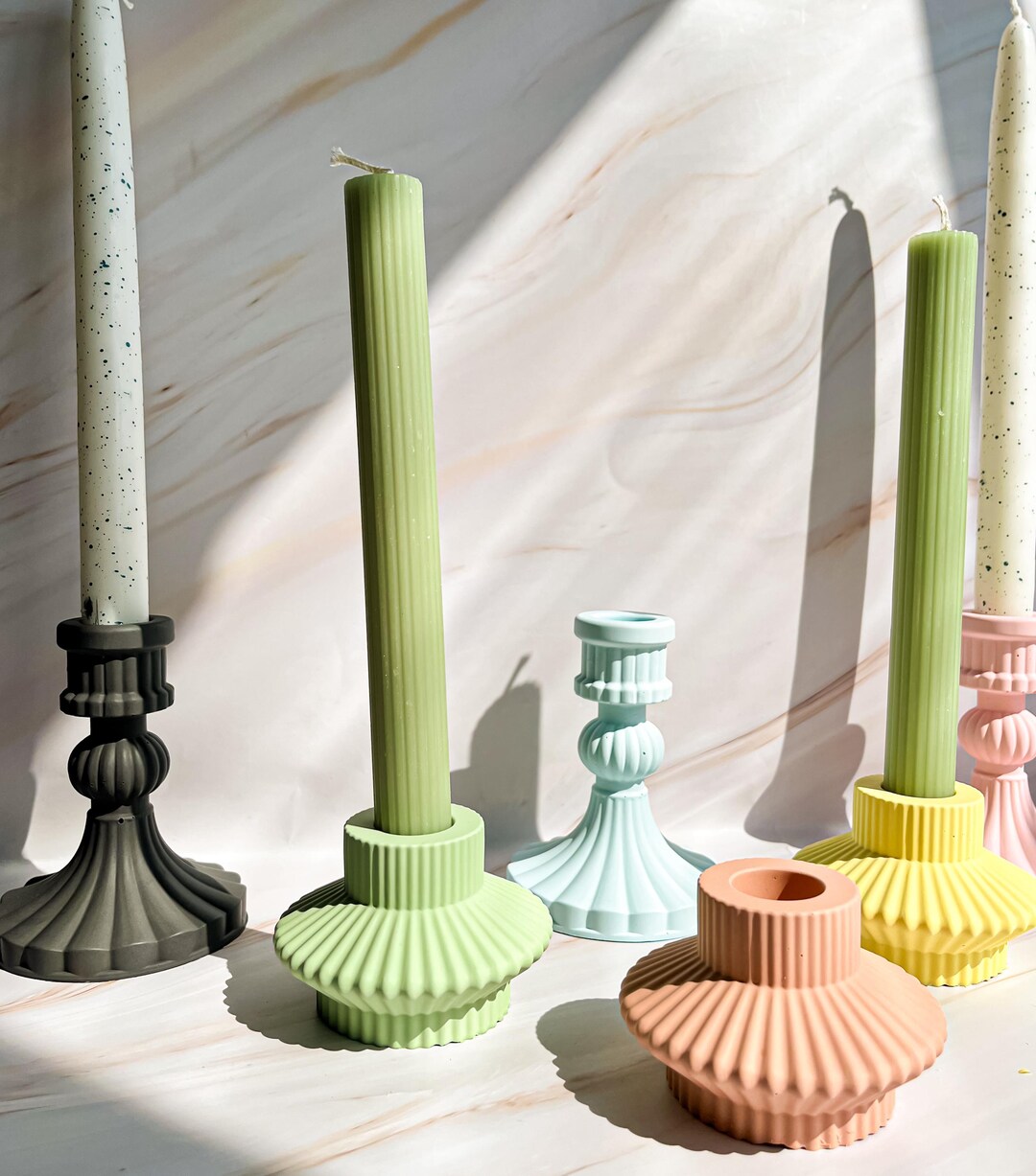 Retro and Nordic Style Candlestick Holders, Taper Candle Holder, Pillar ...