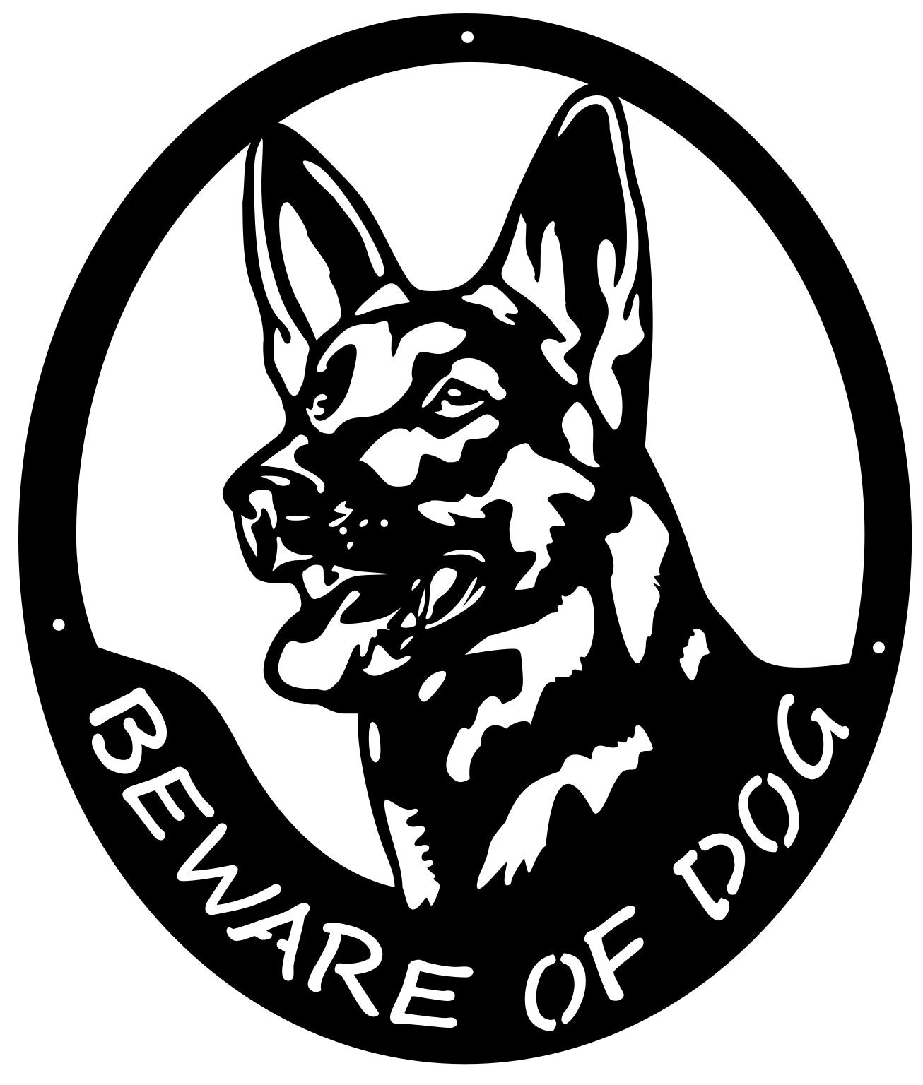 German Shepherd Beware of Dog Cut Sign - Etsy