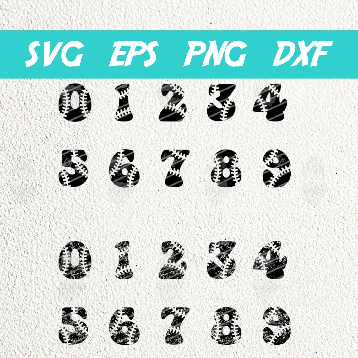 Baseball Font Numbers SVG PNG Retro Numbers Stitches - Etsy
