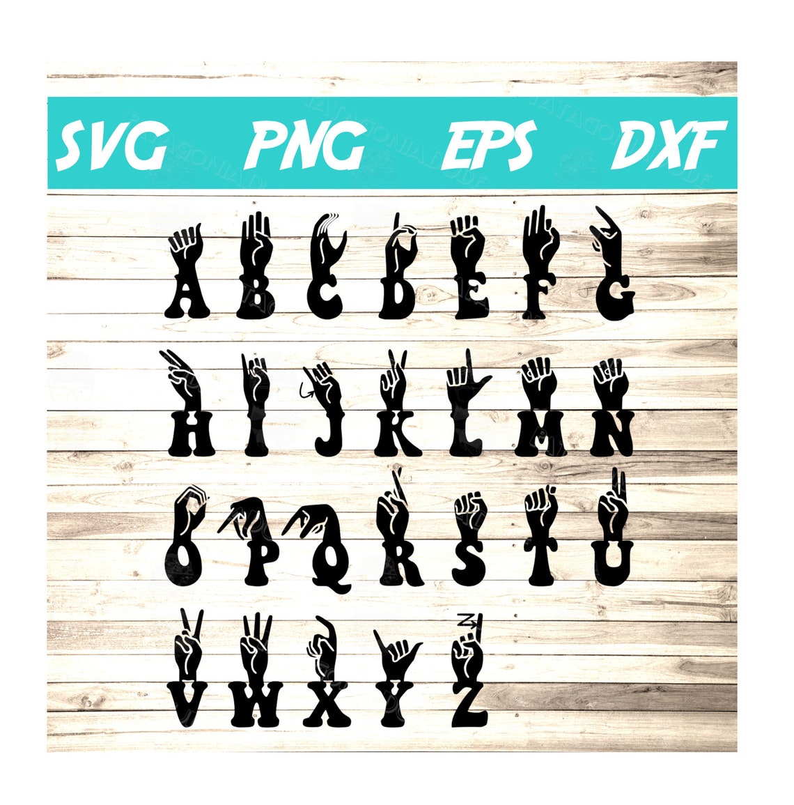 ASL Alphabet SVG - Etsy