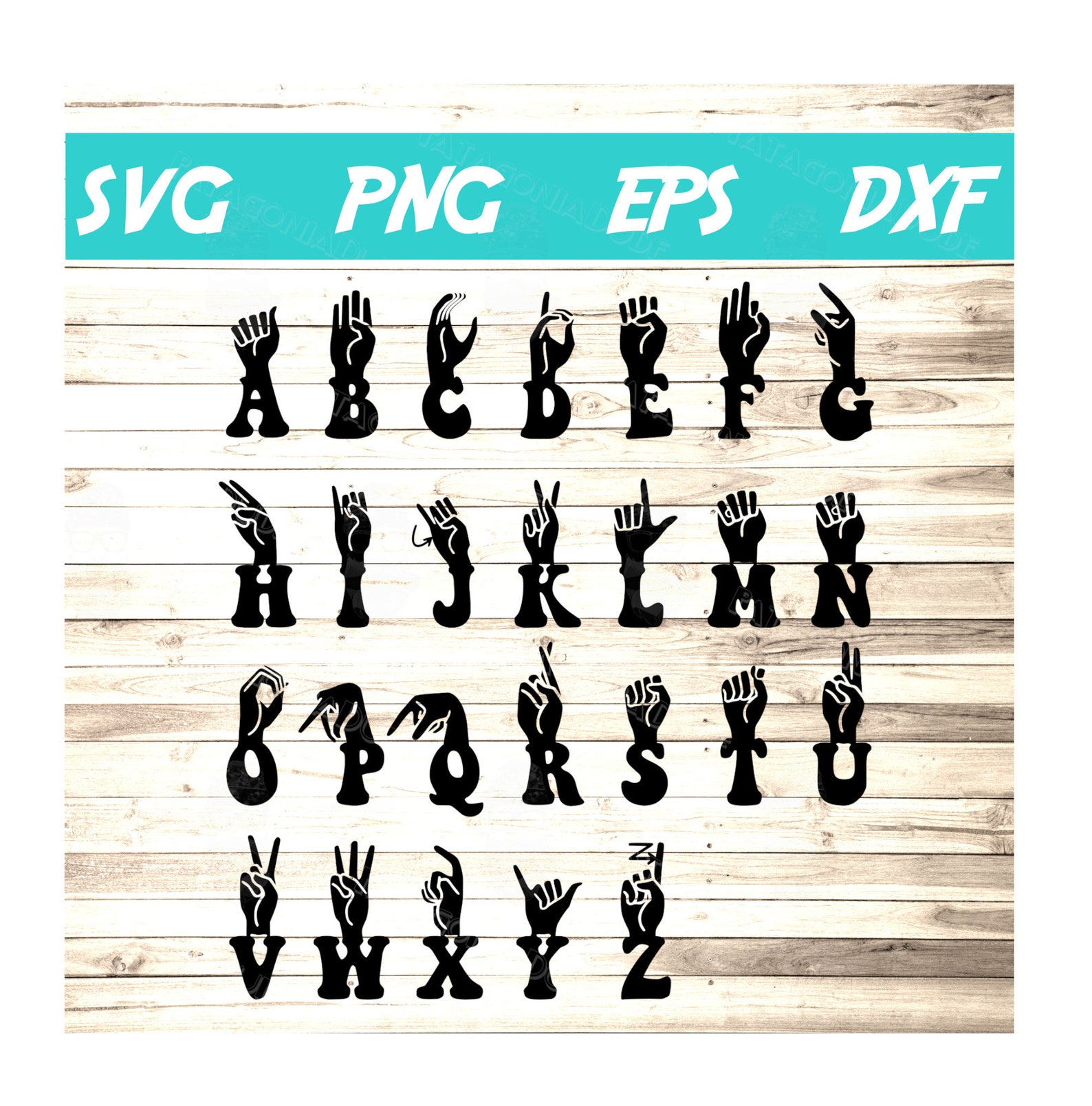 ASL Alphabet SVG - Etsy