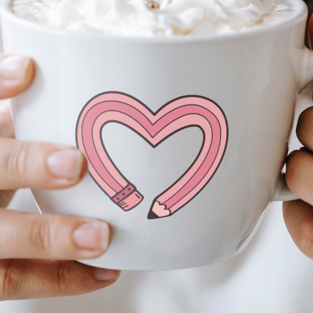 Pencil Heart SVG PNG, Valentine Teacher SVG - Etsy