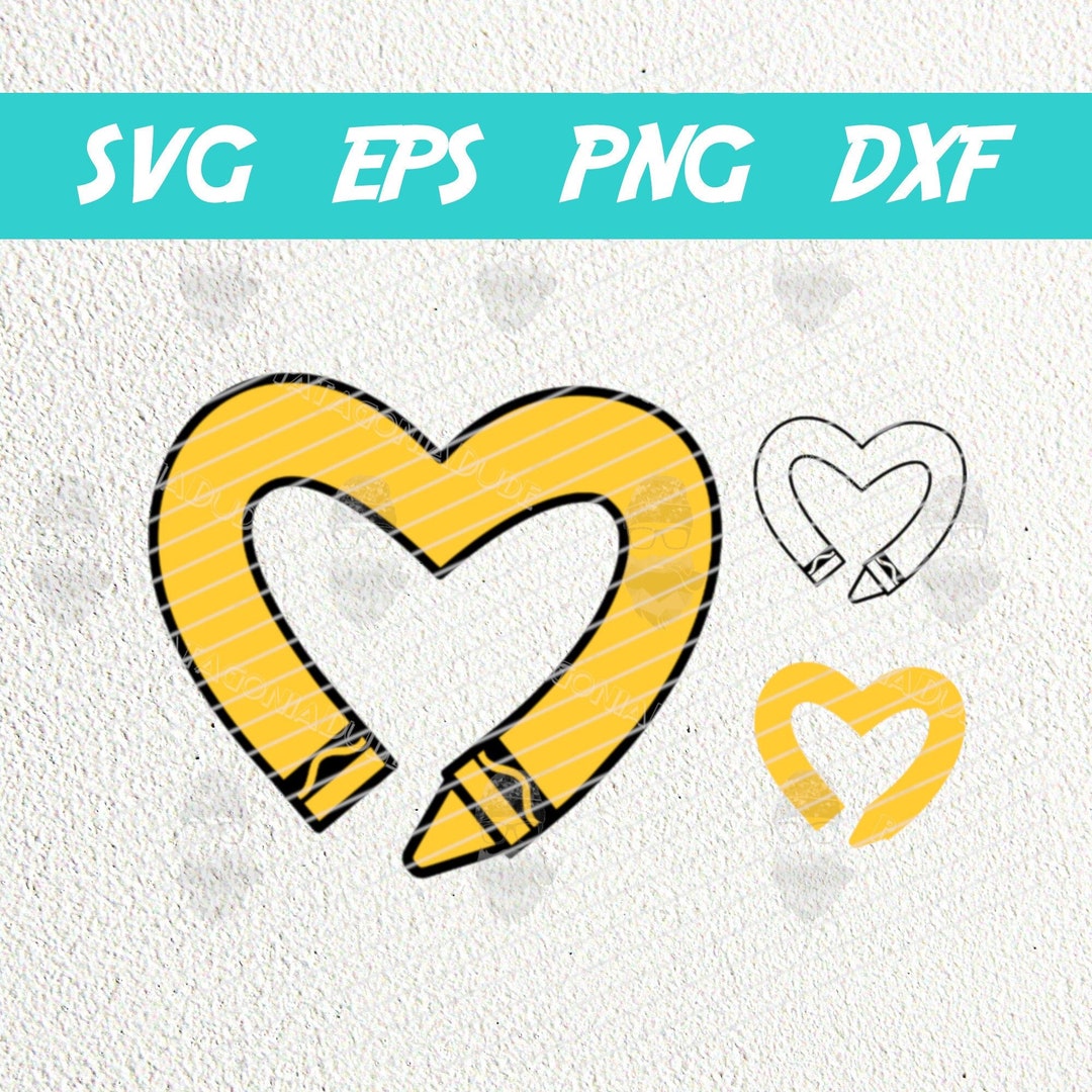 Crayon SVG PNG, Crayon Heart SVG, Teacher Files, Cricut, Silhouette - Etsy Australia