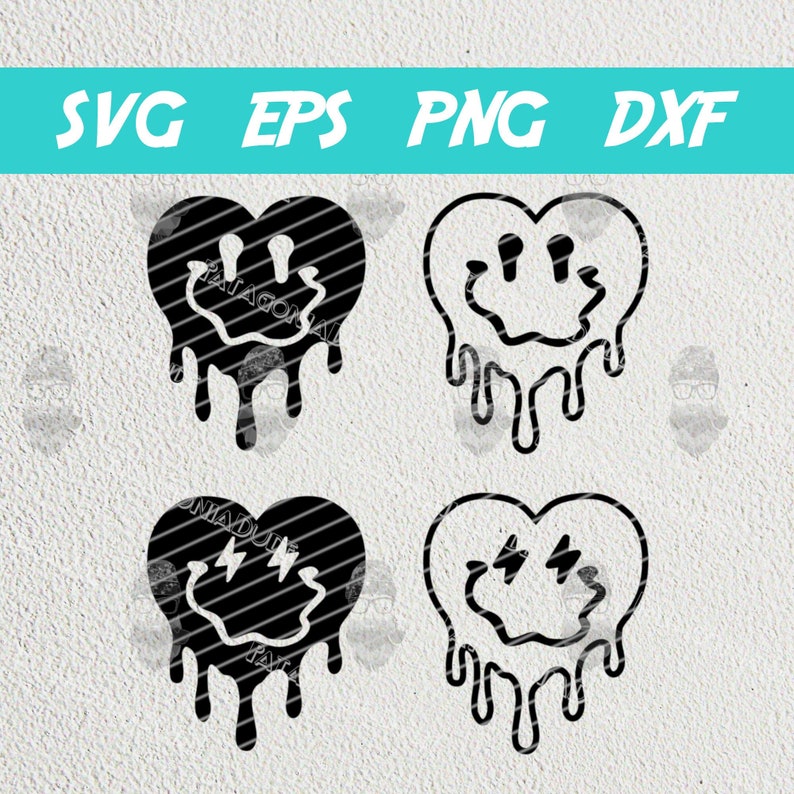 Dripping Hearts SVG PNG - Etsy