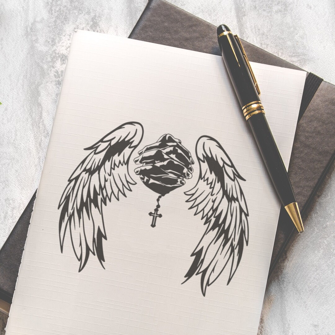 Praying Hands SVG PNG, Angel Wings SVG - Etsy