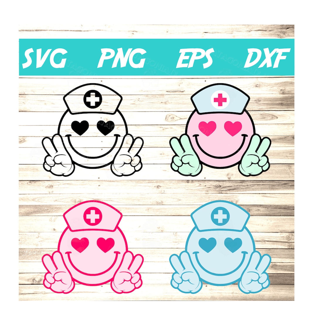 Nurse Smiley Face SVG - Etsy