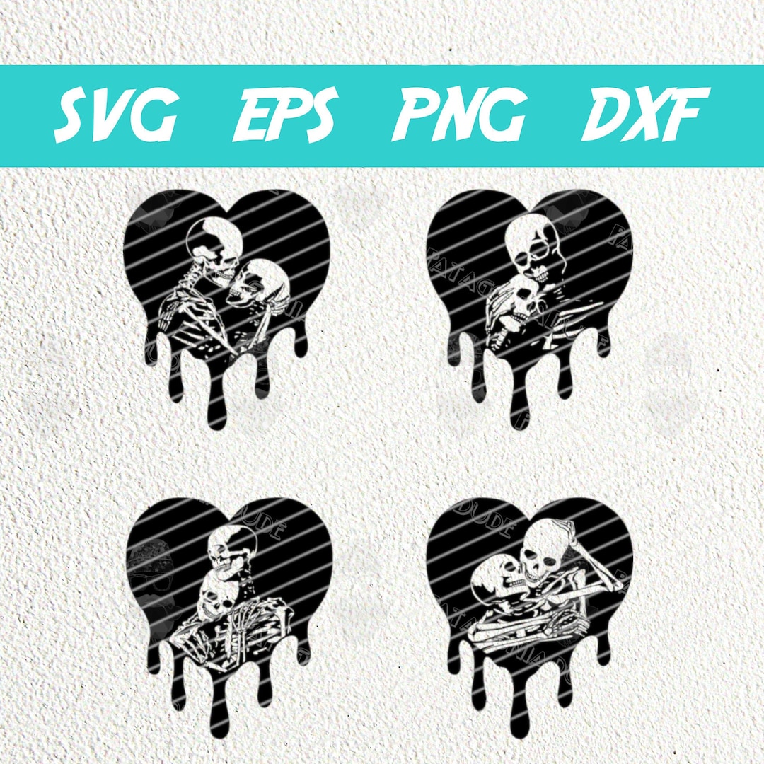 Skeleton Dripping Hearts SVG PNG, Skeleton Couple SVG - Etsy