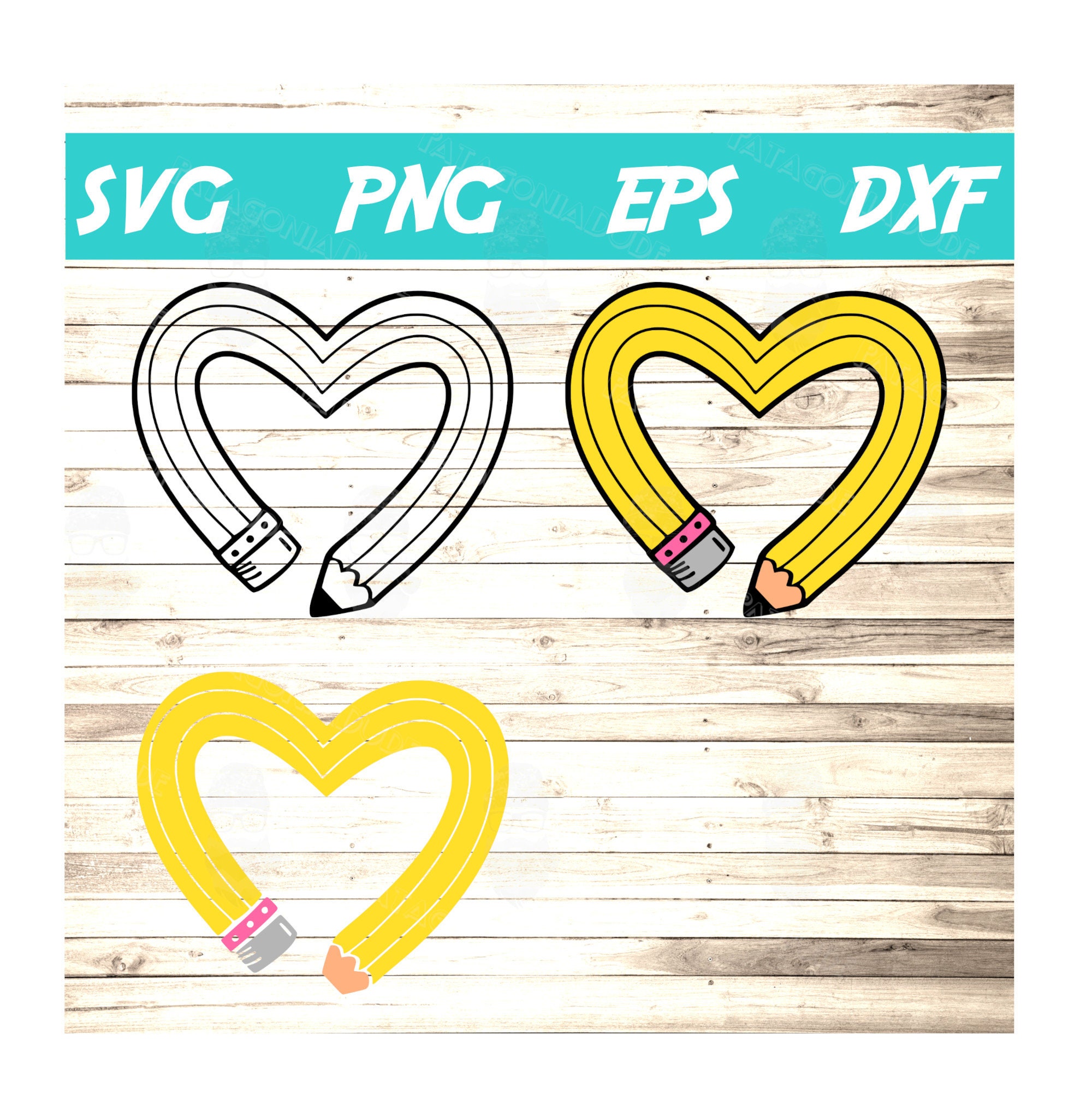 Pencil Heart SVG - Etsy